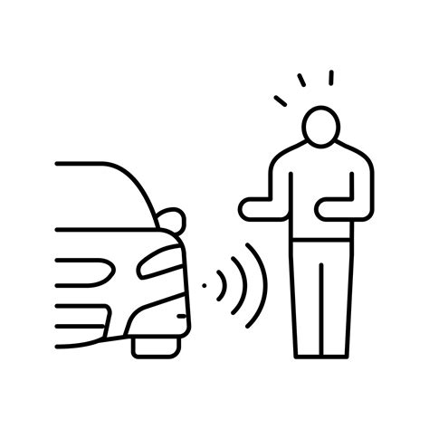 Pedestrian Sensor Line Icon Vector Illustration 19005014 Vector Art At