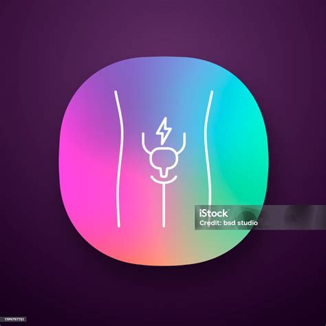 Icône Dapplication Urinaire De Réservoir Souple Malade Organe Humain Endolori Cystite Système