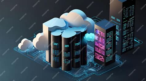 Isometric Data Transfer Cloud Storage For Downloading Representing A Digital Service Or