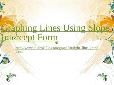 PPT Graphing Lines Using Slopeintercept DOKUMEN TIPS
