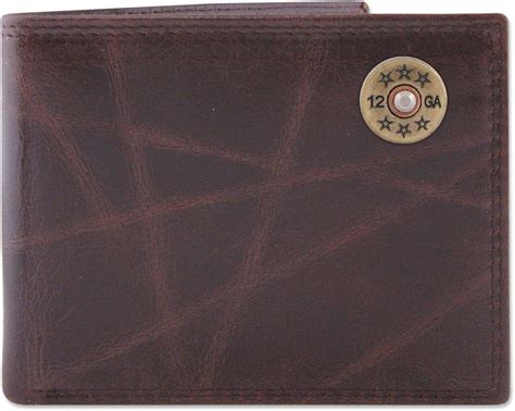 Zep Pro Shotgun Shell Wrinkle Leather Bifold Wallet Brown