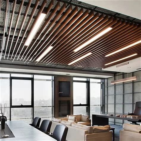 Factory Price Aluminum Profile Wood Baffle Ceiling System Metal