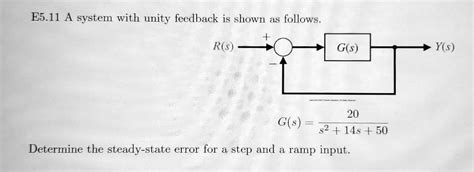 e5 11 a system with unity feedback is shown as follows r s g s y s