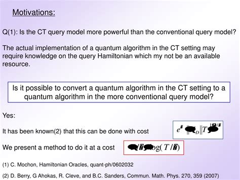 ppt efficient discrete time simulations of continuous time quantum query algorithms powerpoint