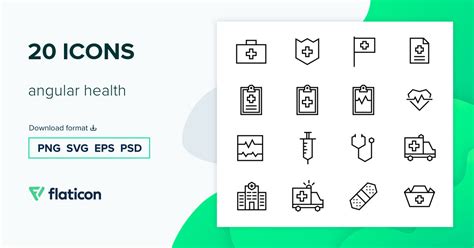 Angular Health Icon Pack Outline 20 Svg Icons