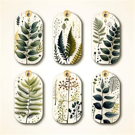 Premium Ai Image A Set Of Fern Shop Tag Card Textured Recycled Paper