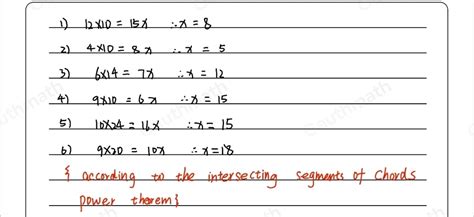 Solved Activity 6 The Intersecting Segments Of Chords Power Theorem A
