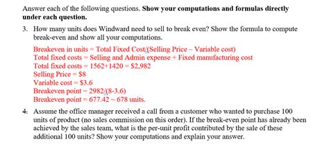 Solved Answer Each Of The Following Questions Show Your