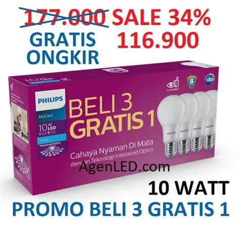 Jual Philips Lampu Led W Bohlam W Watt Putih Bulb Mycare Philip Watt Paket W Isi