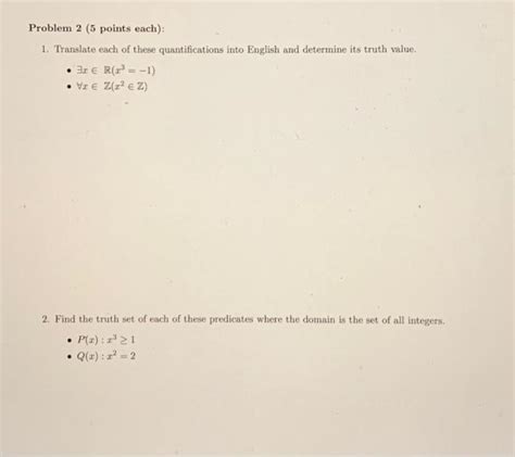 Solved Problem 2 5 Points Each 1 Translate Each Of These