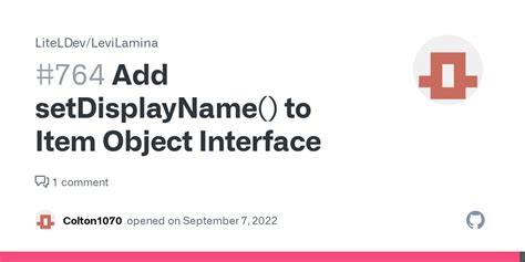 Add Setdisplayname To Item Object Interface · Issue 764 · Liteldev