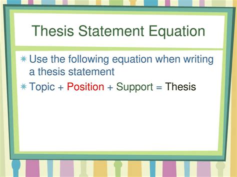 Thesis Statement Equation
