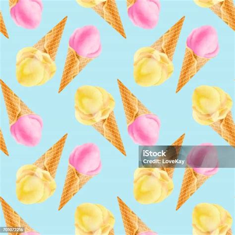 아름 다운 여름을 신선한 아이스크림 콘와 완벽 한 패턴입니다 드레스 옷 리넨 또는 기타에 대 한 트렌드 디자인 건강한 식생활에