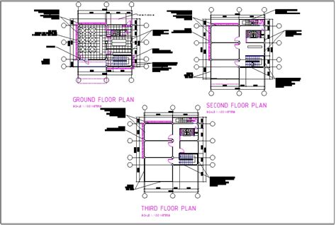 Ground Floor First Floor Second Floor Third Floor Plan View Detail Of