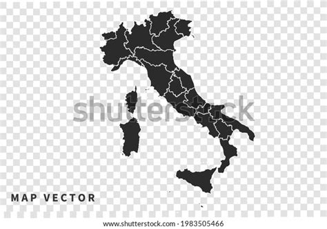 Italy Map Vector Isolated On Transparent Stock Vector Royalty Free Shutterstock