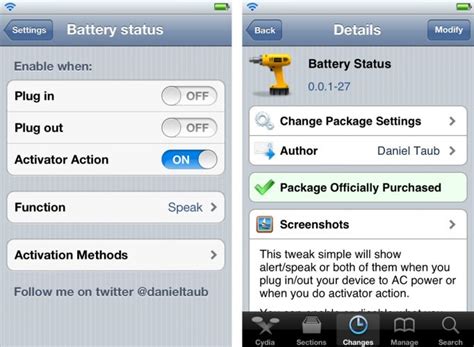 Battery Status Provides Spoken And Pop Up Battery Alerts