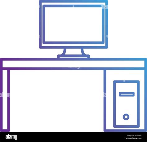 Monitor Computer In Desk Stock Vector Image And Art Alamy