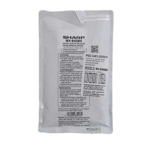 Revelador Negro Sharp Mx B350p B350w B355w B376w B450p B450w B455w B476w Mxb45nv