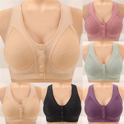 Cflvaek Plus Size Bras For Women Front Closure Senior Bra Comfort No