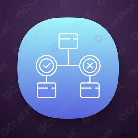 Decision Diagram App Icon Block Chart Problem Solutions Operations Research Stock Vector