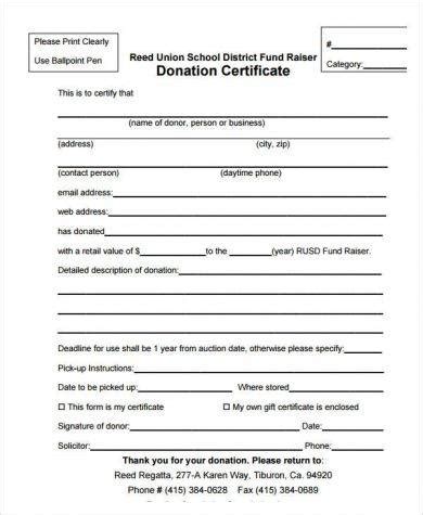 Donation Certificate Examples To Download