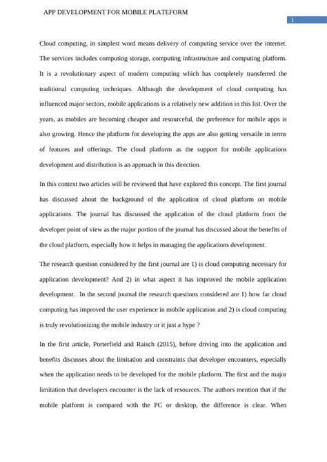 Critical Evaluation Cloud Computing For Mobile Apps