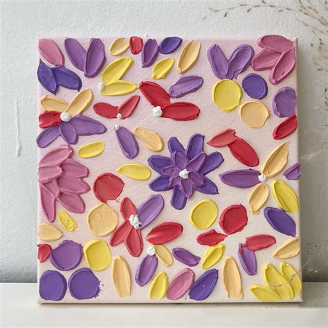 Floral Palette Knife Textured Art Workshop Art Jamming Singapore