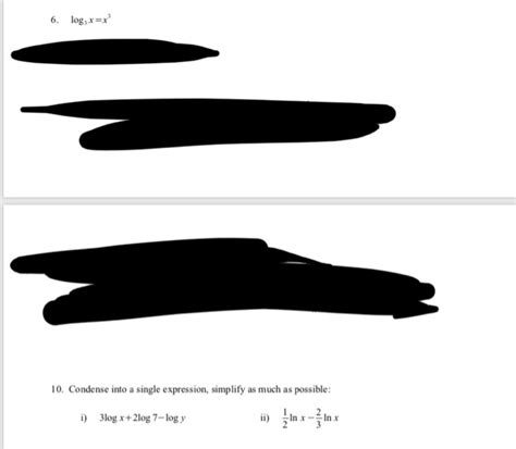 Solved 6 Log Xx 10 Condense Into A Single Expression Chegg Com