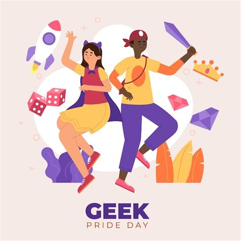 Free Vector Organic Flat Geek Pride Day Illustration