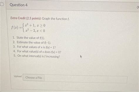 Solved Extra Credit 2 5 Points Graph The Function F Chegg