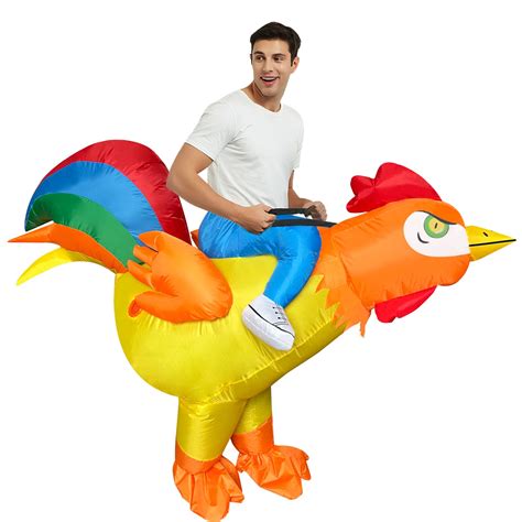 Inflatable Costume Adult Ride On Chicken Costume Funny Halloween