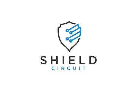 Premium Vector Shield Circuit Technology Logo Design Cumputer