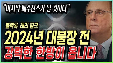 블랙록 래리핑크 마지막 매수 찬스가 될 것 Youtube