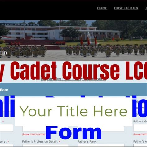 How To Fill Online Registration Form For Lady Cadet Course Lcc 20 Pak