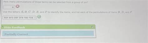 Solved How Many Permutations Of Three Items Can Be Selected