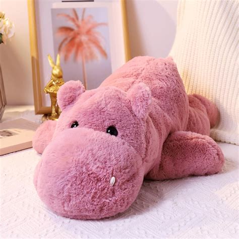 Weighted Stuffed Animals Soft Pink Hippo Plush 177 22lbs Small