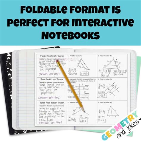 Triangle Proportionality Theorem Notes For Geometry Notebooks Foldable