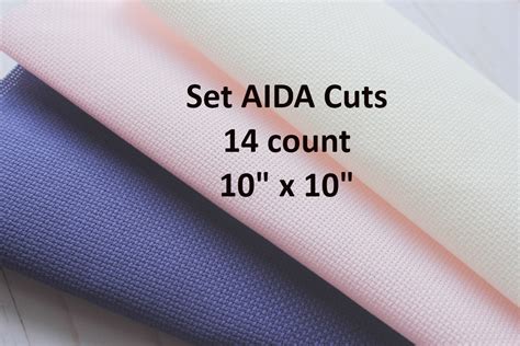 Set 3 Aida Fabric Cut 10 X 10 Aida 14 Count Etsy Canada