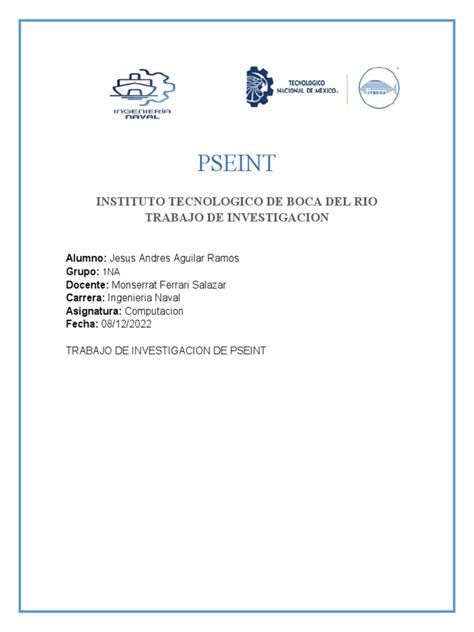 Pseint Investigacion Pdf Estructura De Datos De Matriz Algoritmos