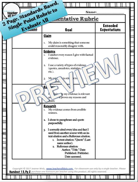 Argumentative Writing Unit Teacher Off Duty