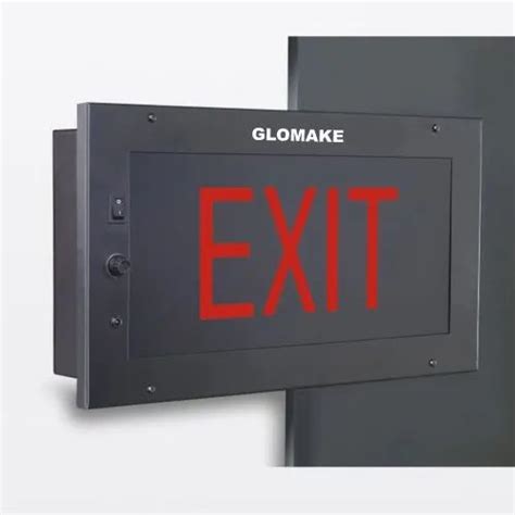 Glomake Rectangular LED Exit Sign Board Shape Rectangle Dimensions 180 X 310 Mm At 2250
