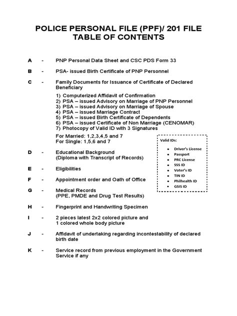 Folder 3 Ppf Table Of Contents Pdf