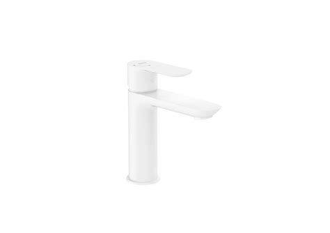 Roca Cala Single Lever Small Height Basin Mixer White Bathroom