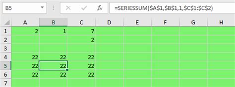 Seriessum Having Coefficients As A Function Of Other Cells Rexcel