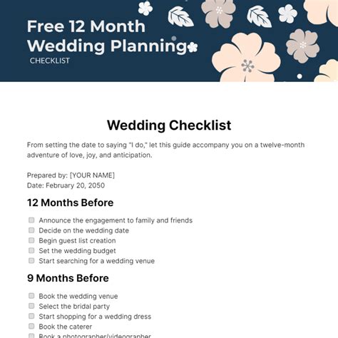 12 Month Wedding Timeline 60 Photos