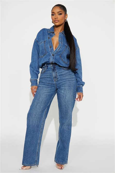 Long And Short Sleeve Denim Jumpsuits Fashion Nova