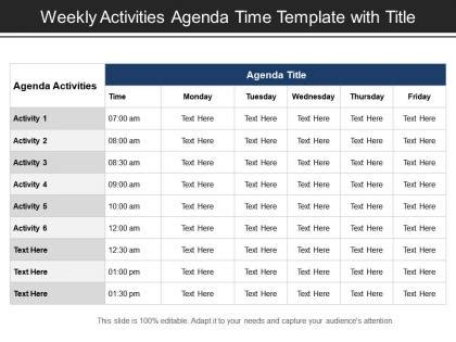 Agenda With Time SlideTeam