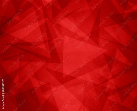 Abstract Red Background With Triangles And Rectangle Shapes Layered In Contemporary Modern Art