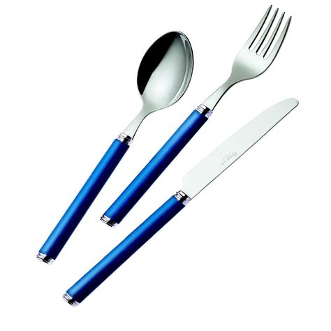 Set Posate Colorate 4 Pezzi Linea Legno 1 Coltello 1 Forchetta 1