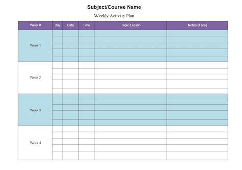 Create Course And Class Activity Planner And Schedule By Mudassirali63